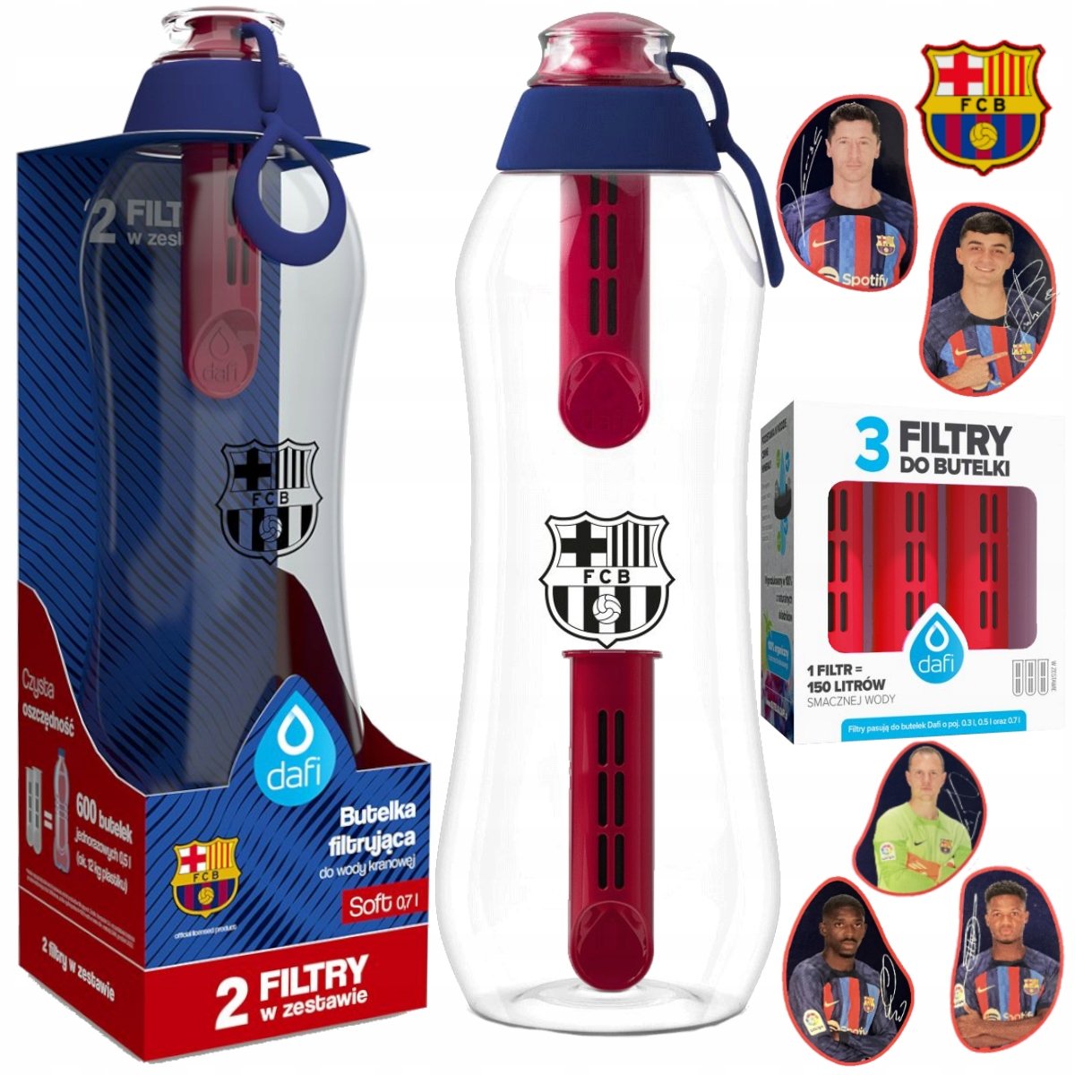 Butelka filtrująca na wodę Dafi Soft FC Barcelona 0,7l + 5x filtr ...