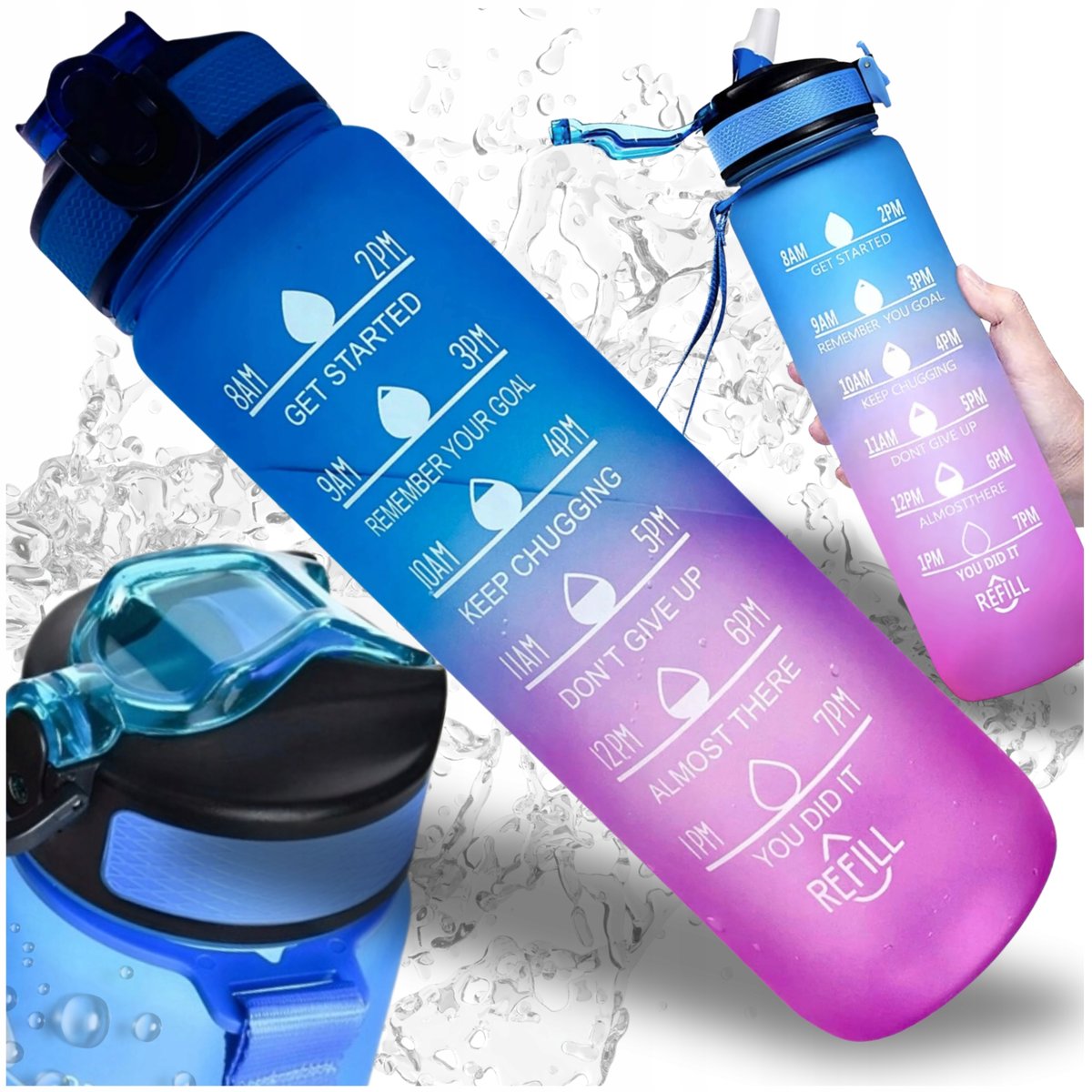 BUTELKA MOTYWACYJNA SHAKER BIDON NA WODE SIŁOWNIE SPORTOWY BPA FREE 1L - Avante | Sport Sklep ...