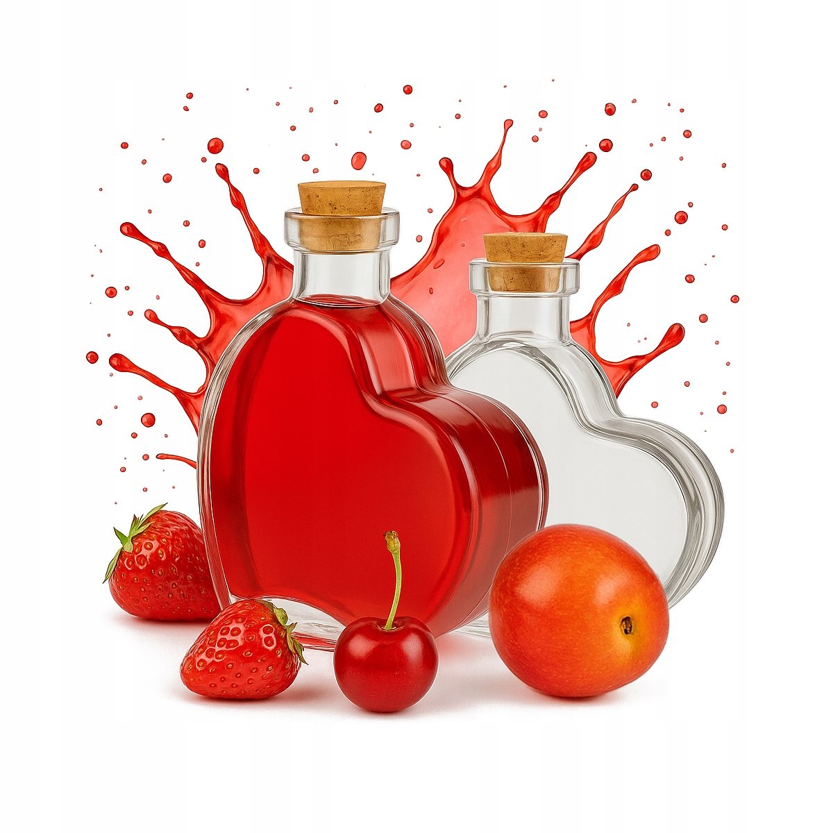 Butelka SERCE 250ml Szklane Butelki na Ślub Prezent Nalewki Wino Likier ...