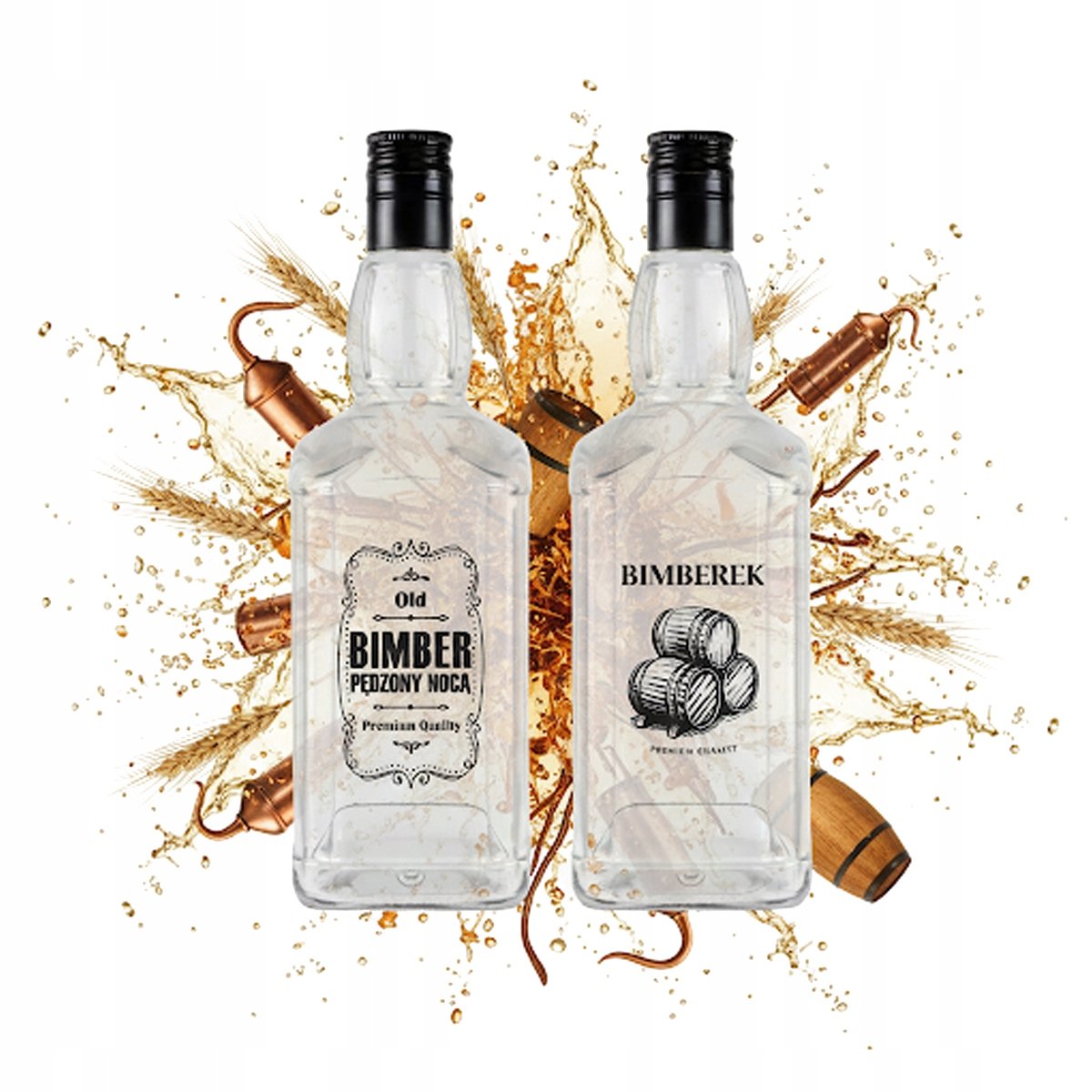 Butelka szklana DANIELS 700 ml Z NADRUKIEM NA BIMBER butelki na prezent ...