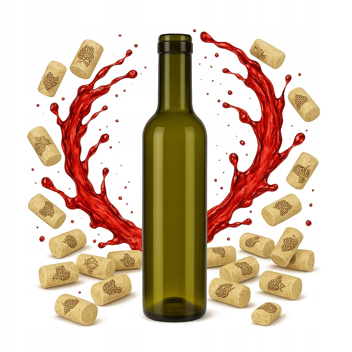 Butelka szklana z Ciemnego Szkła 375ml Na Wino Nalewki Soki Syrop Ocet ...