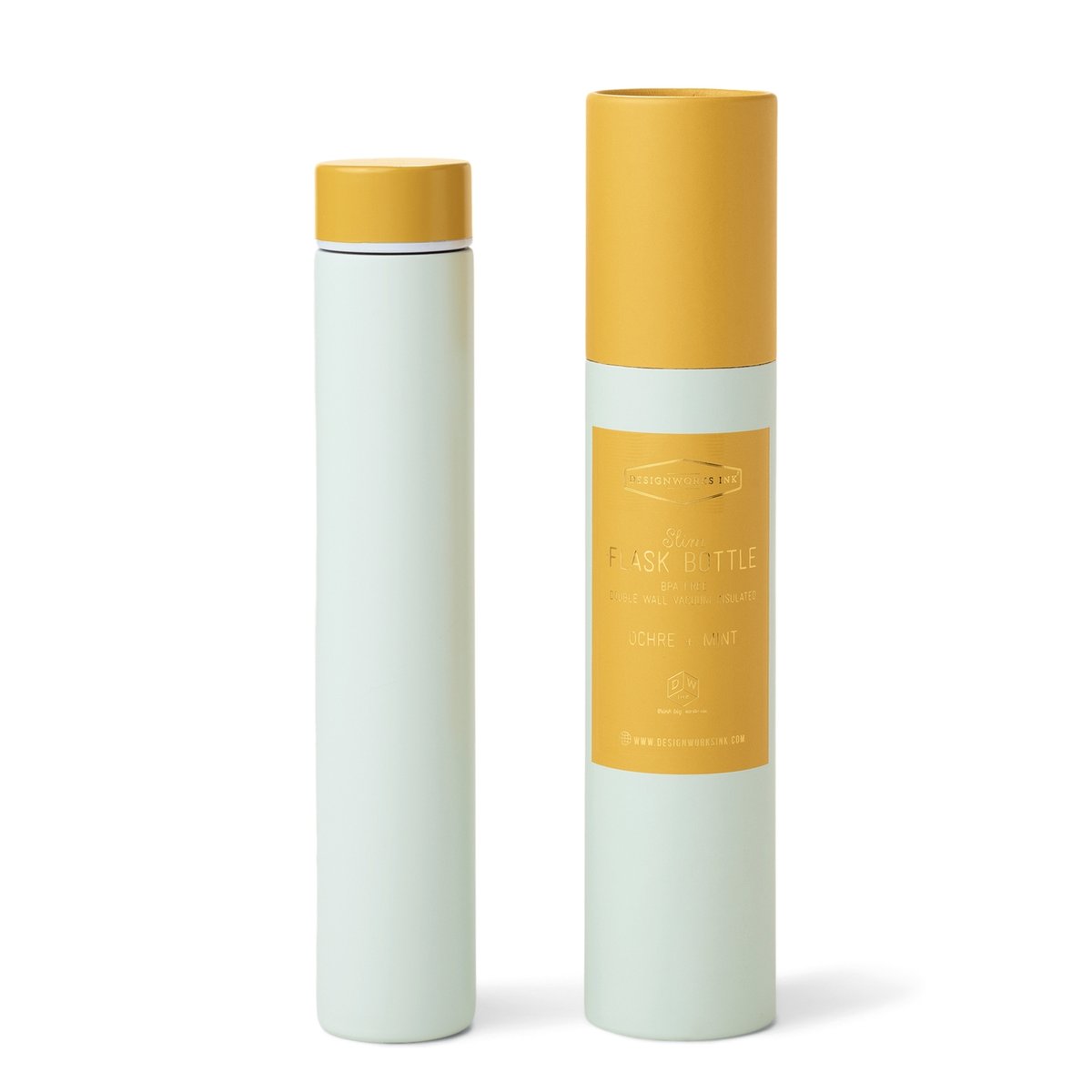 Butelka turystyczna 236 ml- Slim Flask - Mint/Ochre | DESIGNWORKS INK ...