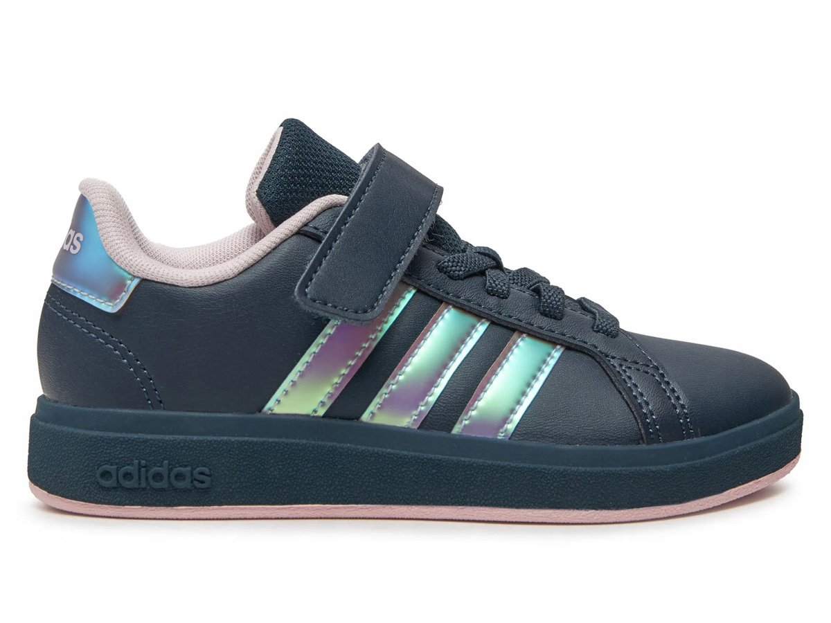 Buty Dziecięce Adidas Grand Court Ie3850 Granatowe Błyszczące Paski 28 ...
