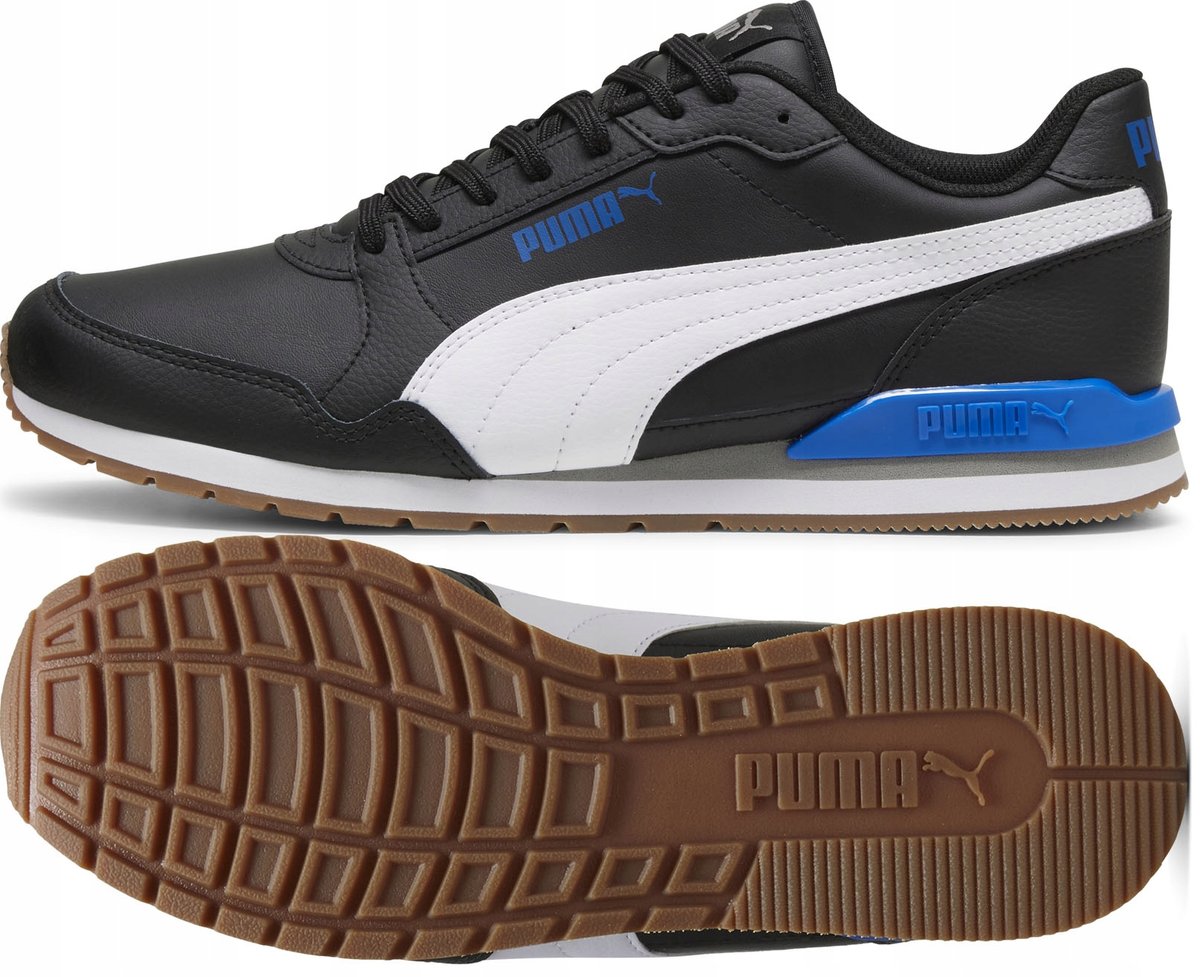 BUTY MĘSKIE PUMA ST RUNNER SPORTOWE CZARNE SNEAKERSY SKÓRA SKÓRZANE R ...