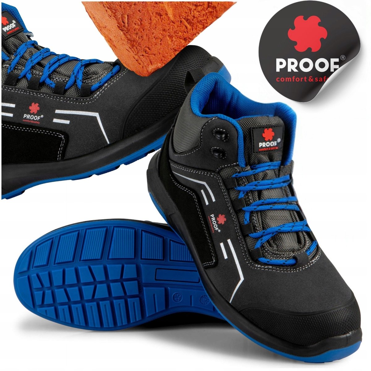 Buty robocze damskie BHP trzewiki ochronne lekkie S3 SRC rozmiar 39 naklejka PROOF - Proof ...