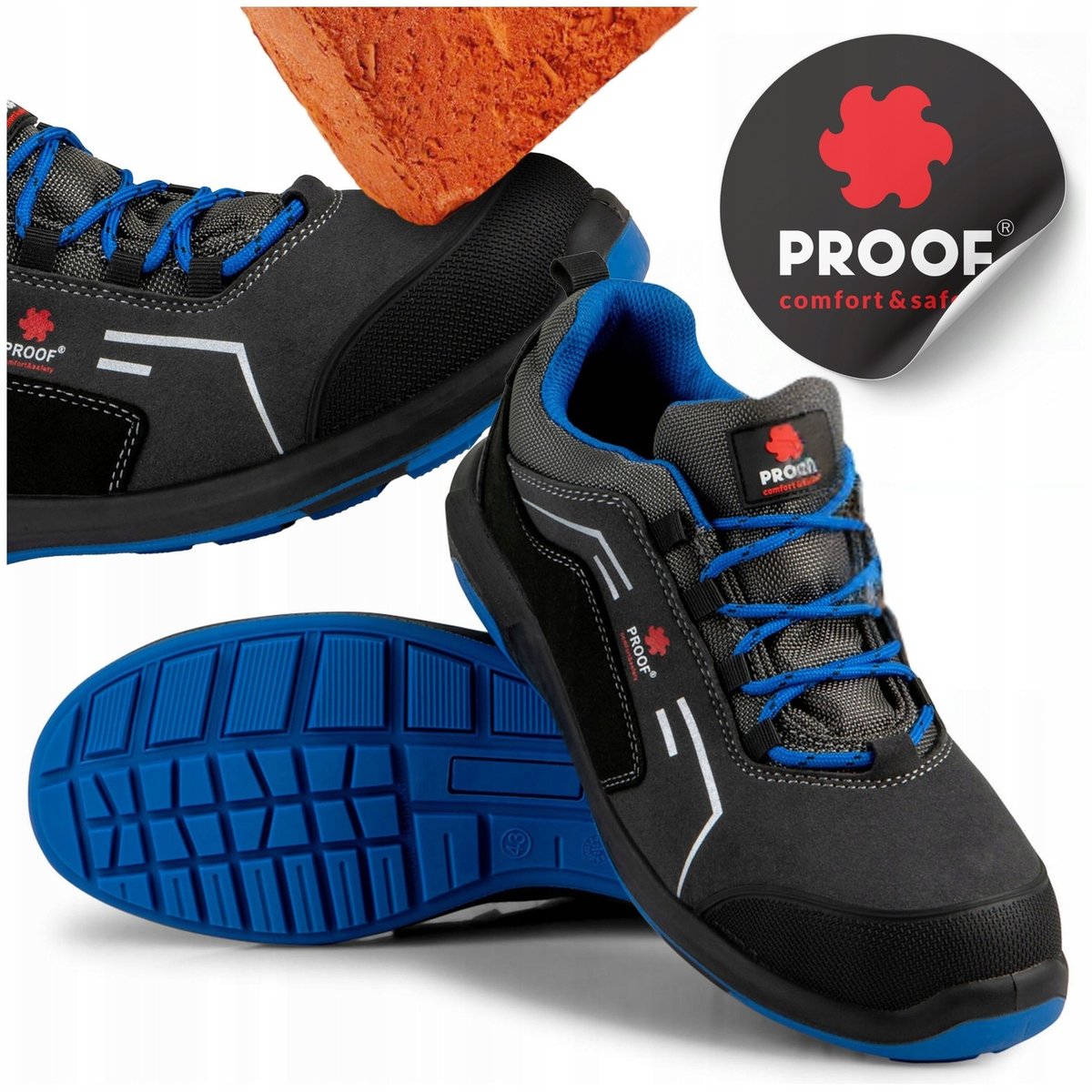 Buty robocze męskie BHP obuwie ochronne lekkie S3 SRC rozmiar 42 ...