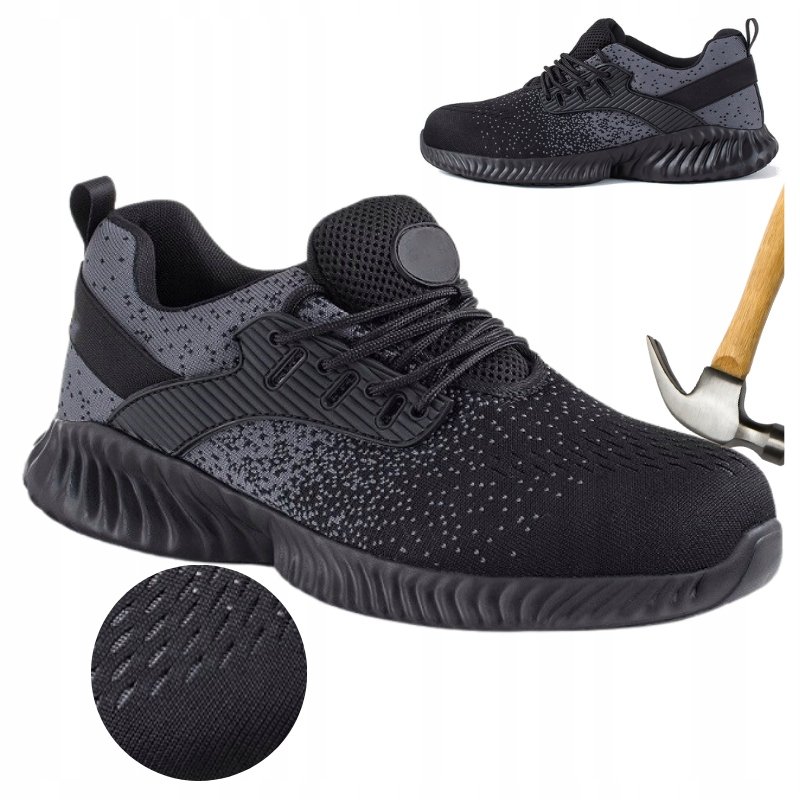 Buty robocze męskie PÓŁBUTY SPORTOWE Lekkie Przewiewne z NOSKIEM BHP S1 ...