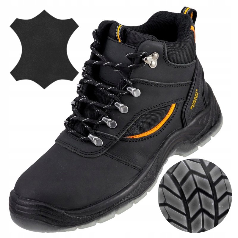 Buty robocze męskie Trzewiki robocze skórzane męskie czarne bez Podnoska 42 - Specto | Sklep ...