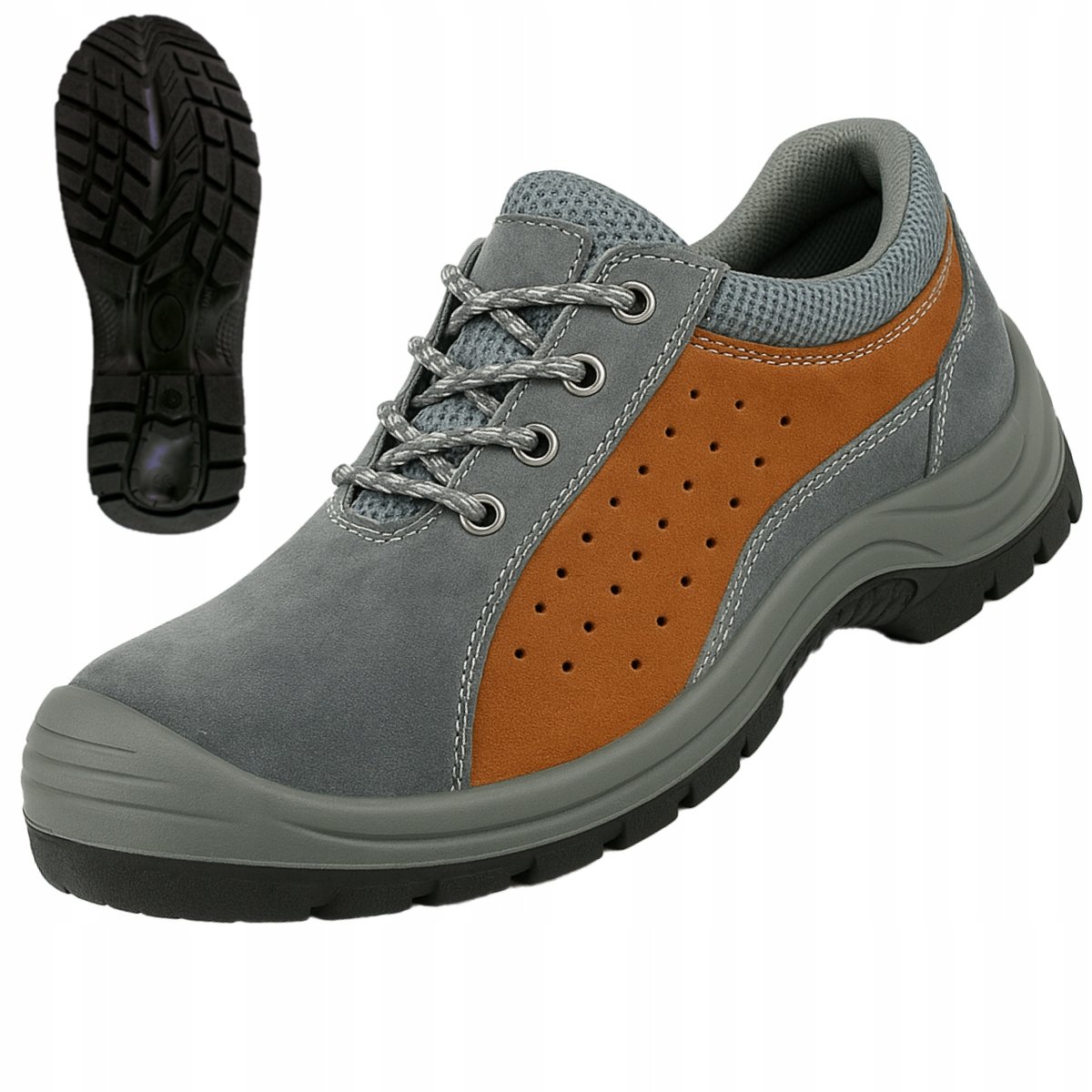 Buty robocze męskie Z PODNOSKIEM S1 półbuty ochronne bhp przewiewne r ...