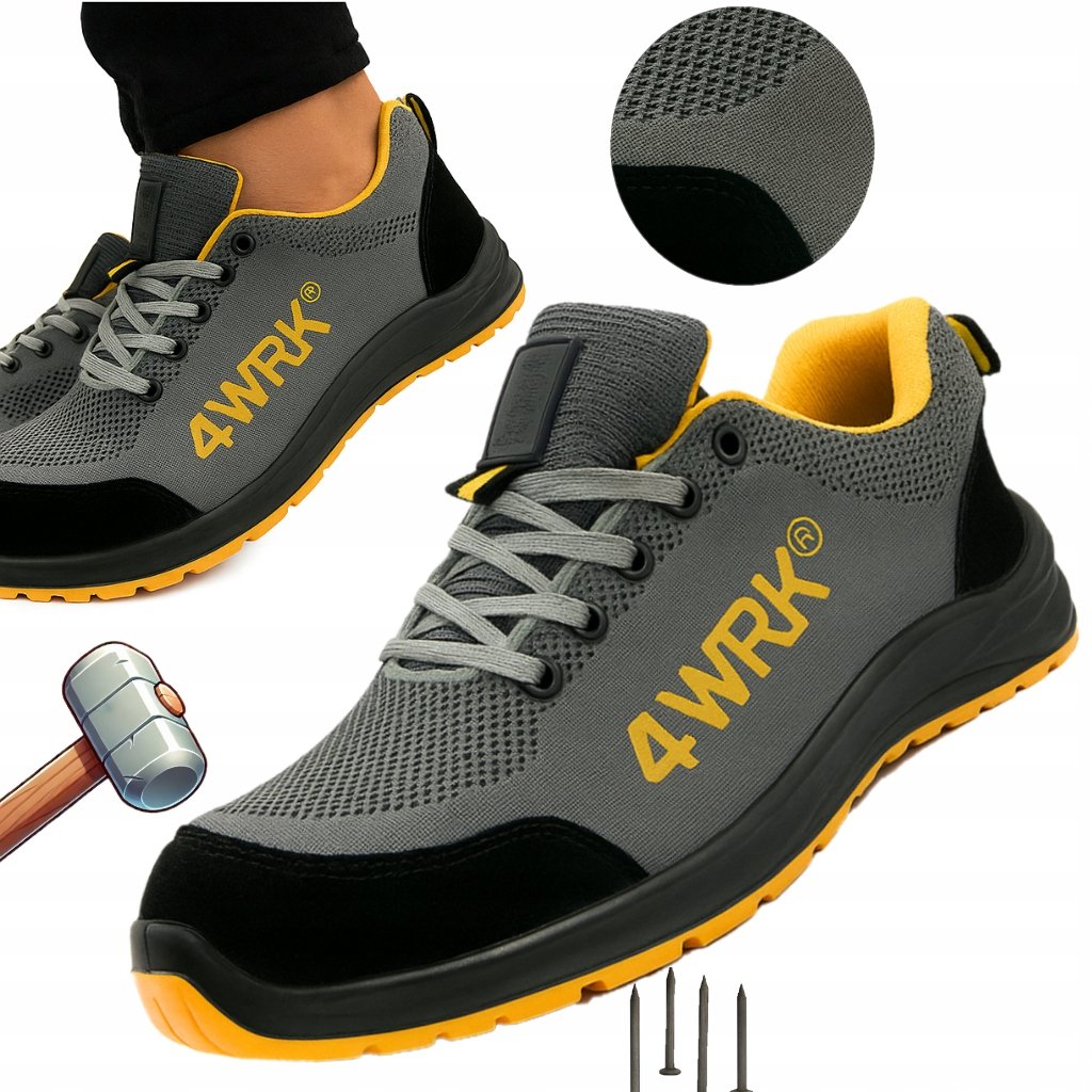 BUTY ROBOCZE PÓŁBUTY LEKKIE OCHRONNE Z PODNOSKIEM BHP MĘSKIE SPORTOWE r ...