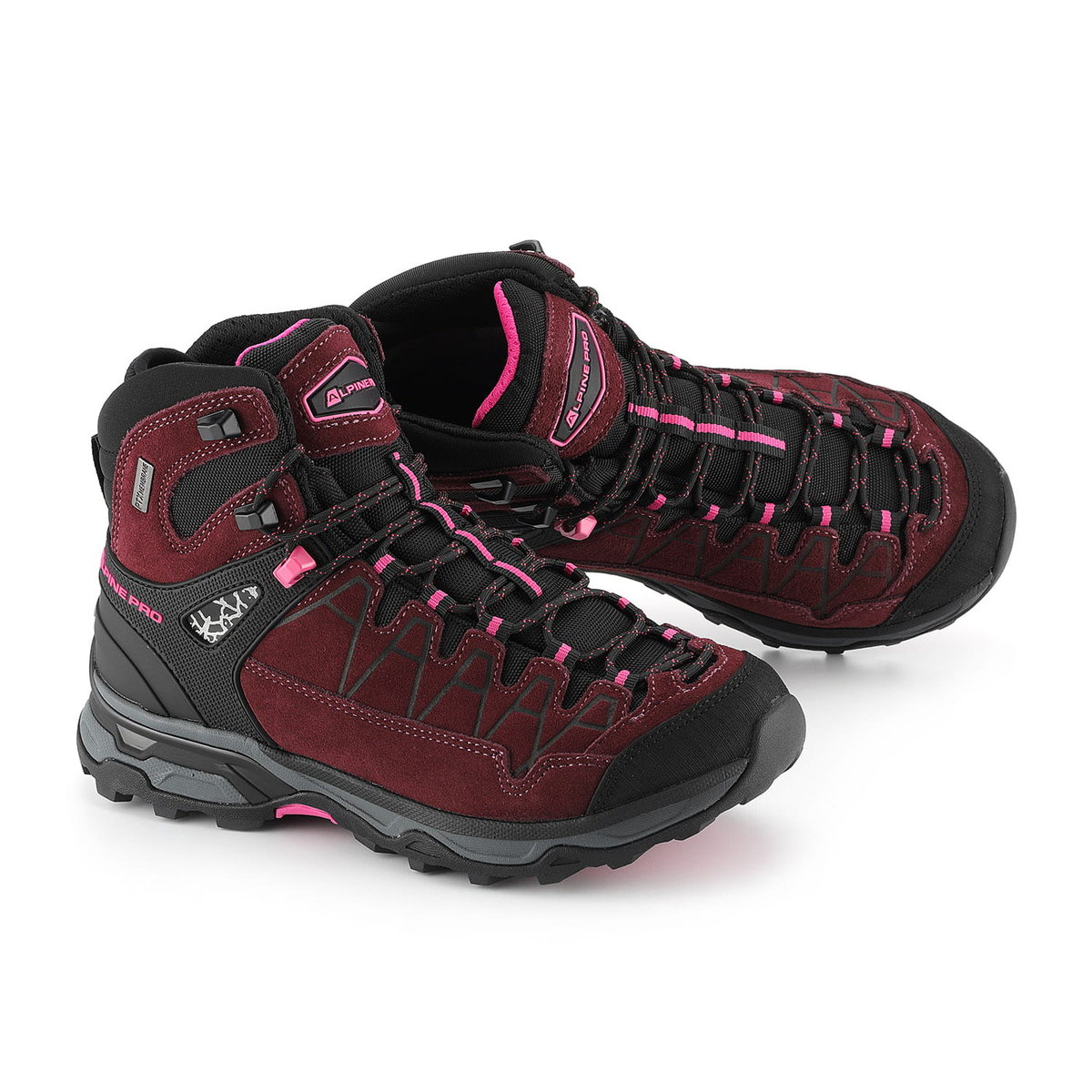 Buty turystyczne skórzane Alpine Pro Vete k.bordowy r.37 - ALPINE PRO ...
