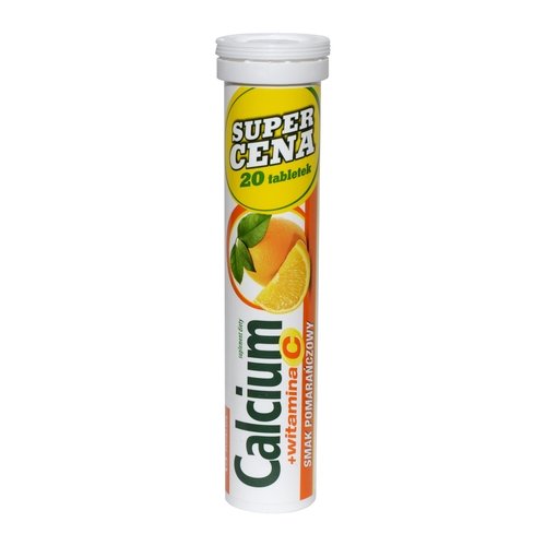 Calcium + Vit. C, Tab. Musujące, Pomarańcza, 20szt | Sklep EMPIK.COM