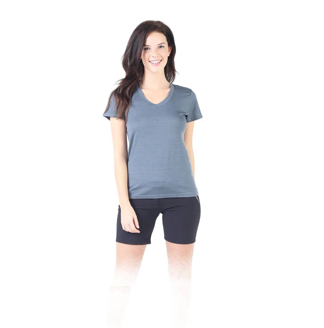 Calima - Koszulka damska (100% wełny Merino, 135gr) M, Szary - Woolona ...