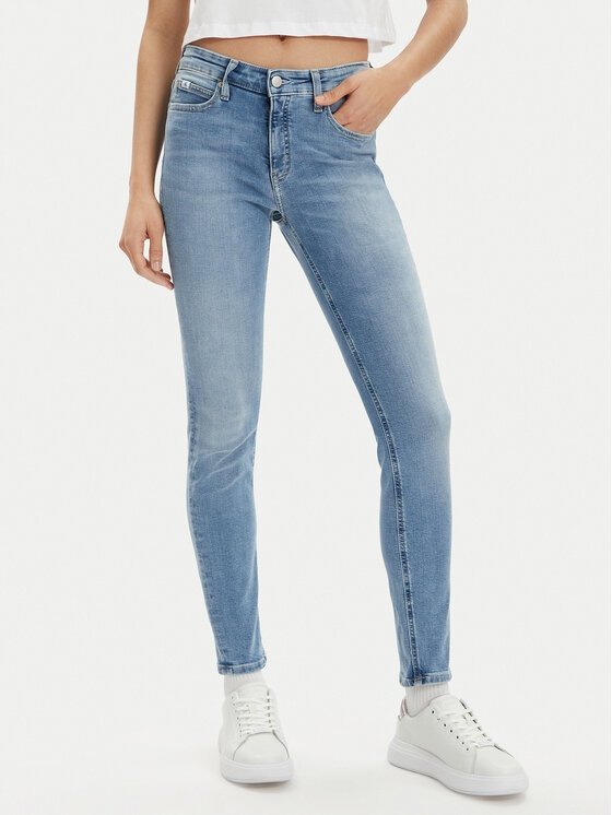CALVIN KLEIN JEANS JEANSY RURKI WYSOKI STAN JASNONIEBIESKIE 27/32 XTA ...