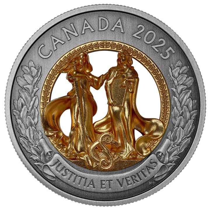 Canada: Allegories of Justice and Truth pozłacany $50 Srebro 2025 ...