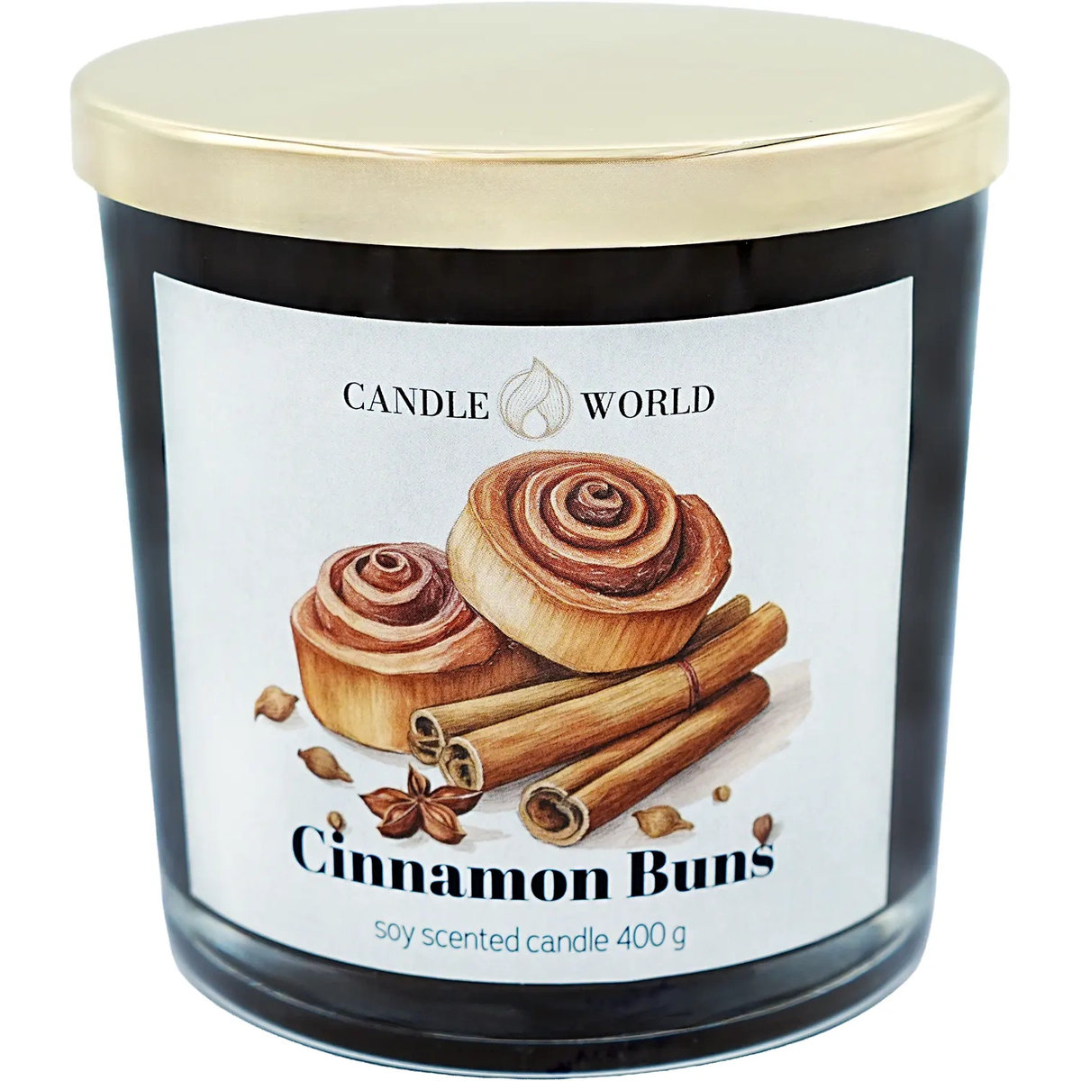 Candle World duża sojowa świeca zapachowa 2 knoty Cinnamon Buns 400 g ...