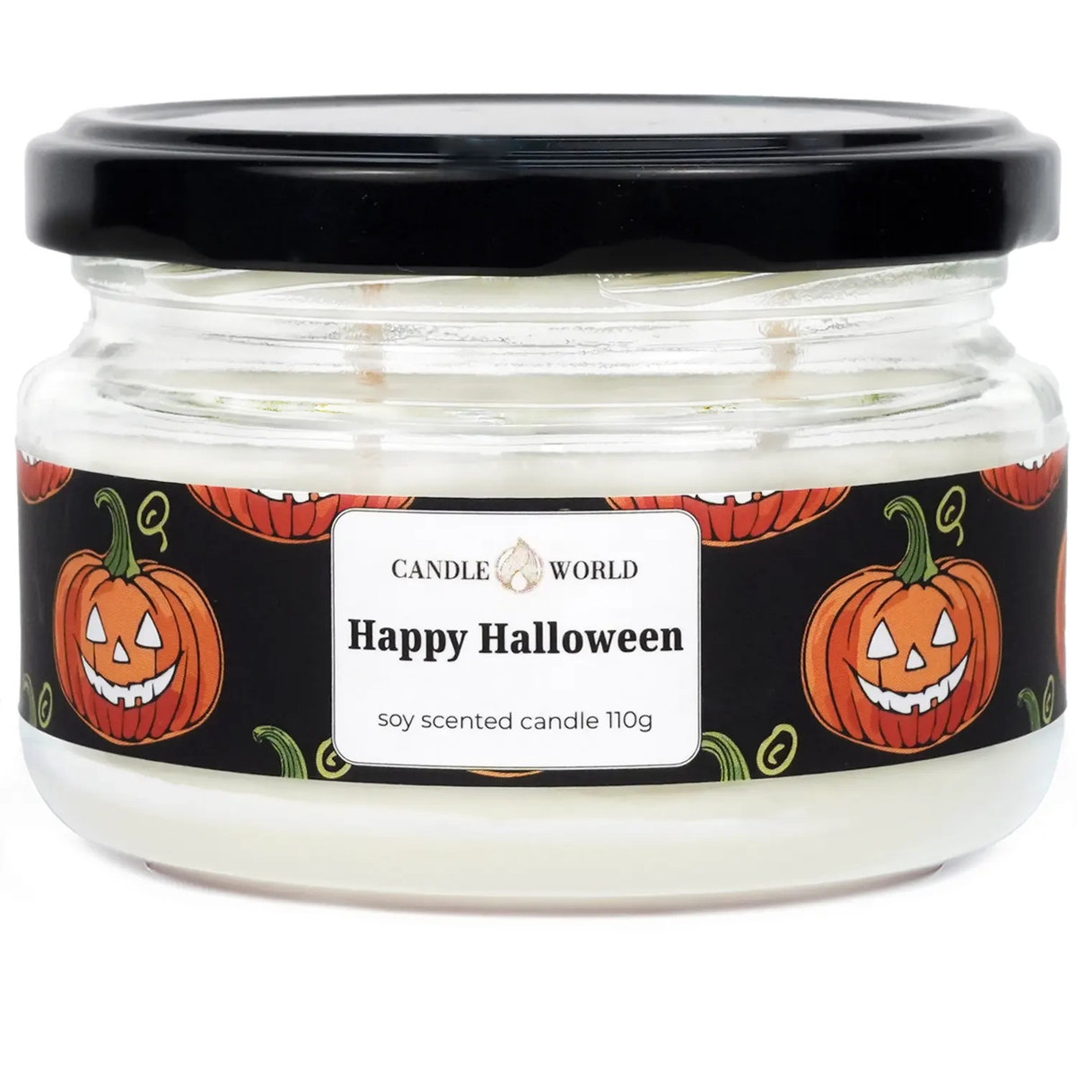 Candle World sojowa świeca zapachowa słoik Happy Halloween 110 g Dynia ...