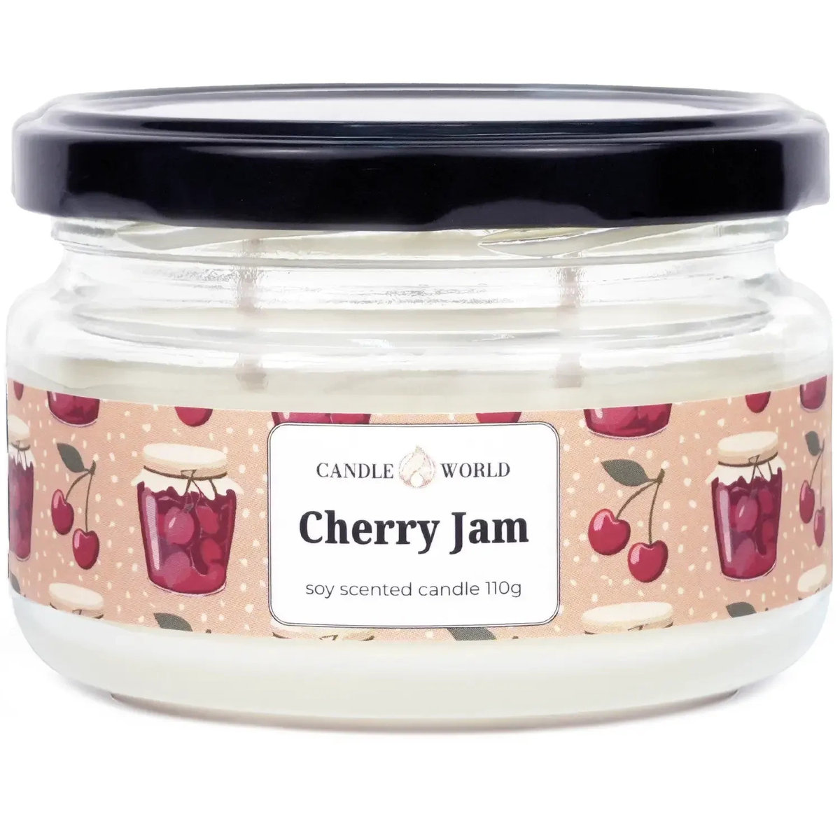 Candle World sojowa świeca zapachowa w szklanym słoiczku Cherry Jam 110 ...