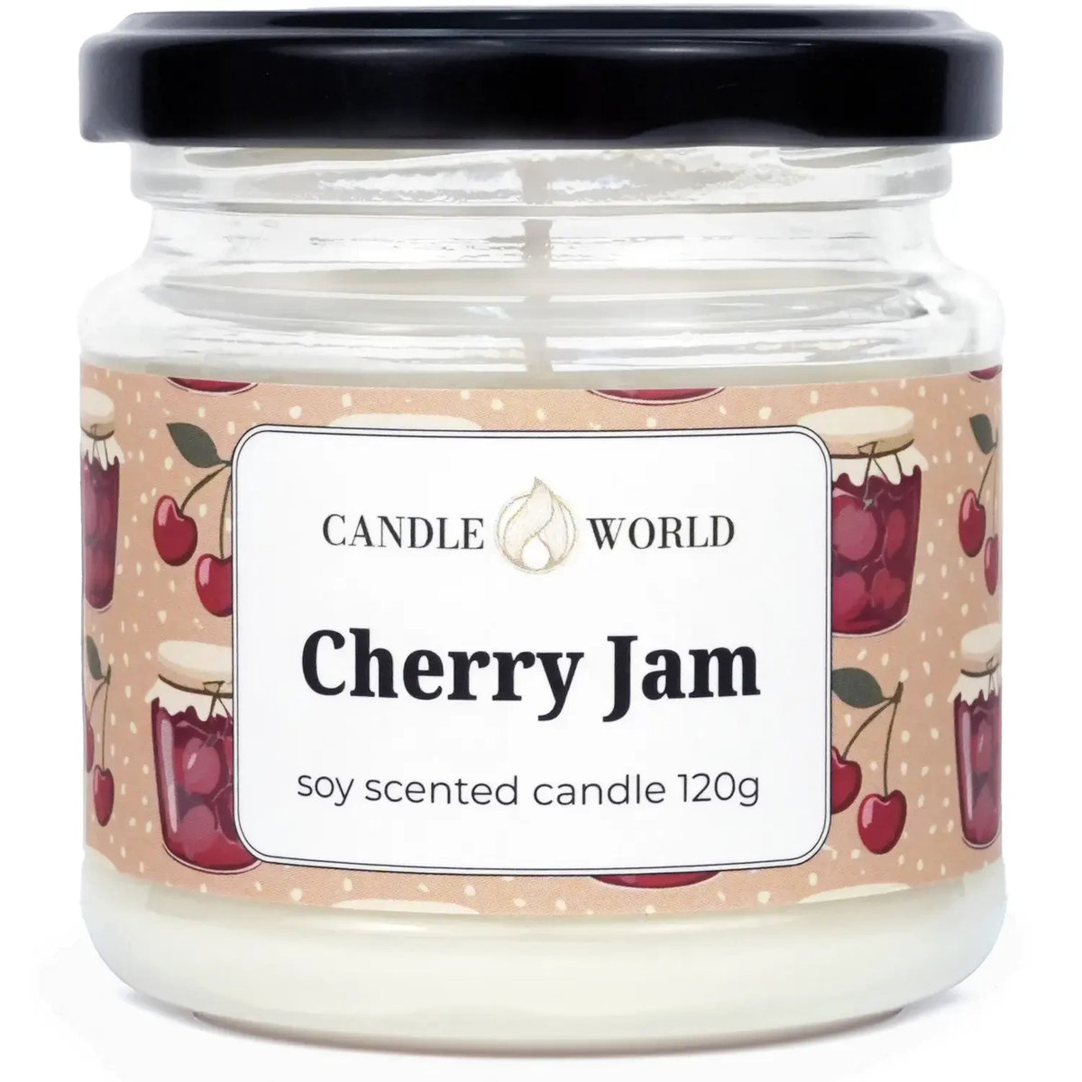 Candle World sojowa świeca zapachowa w szklanym słoiczku Cherry Jam 120 ...