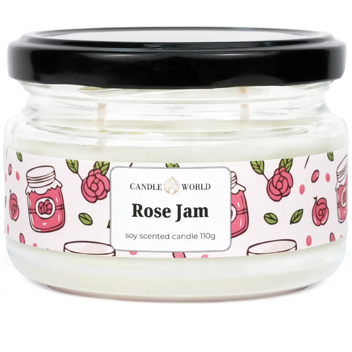 Candle World sojowa świeca zapachowa w szklanym słoiczku Rose Jam 110 g ...