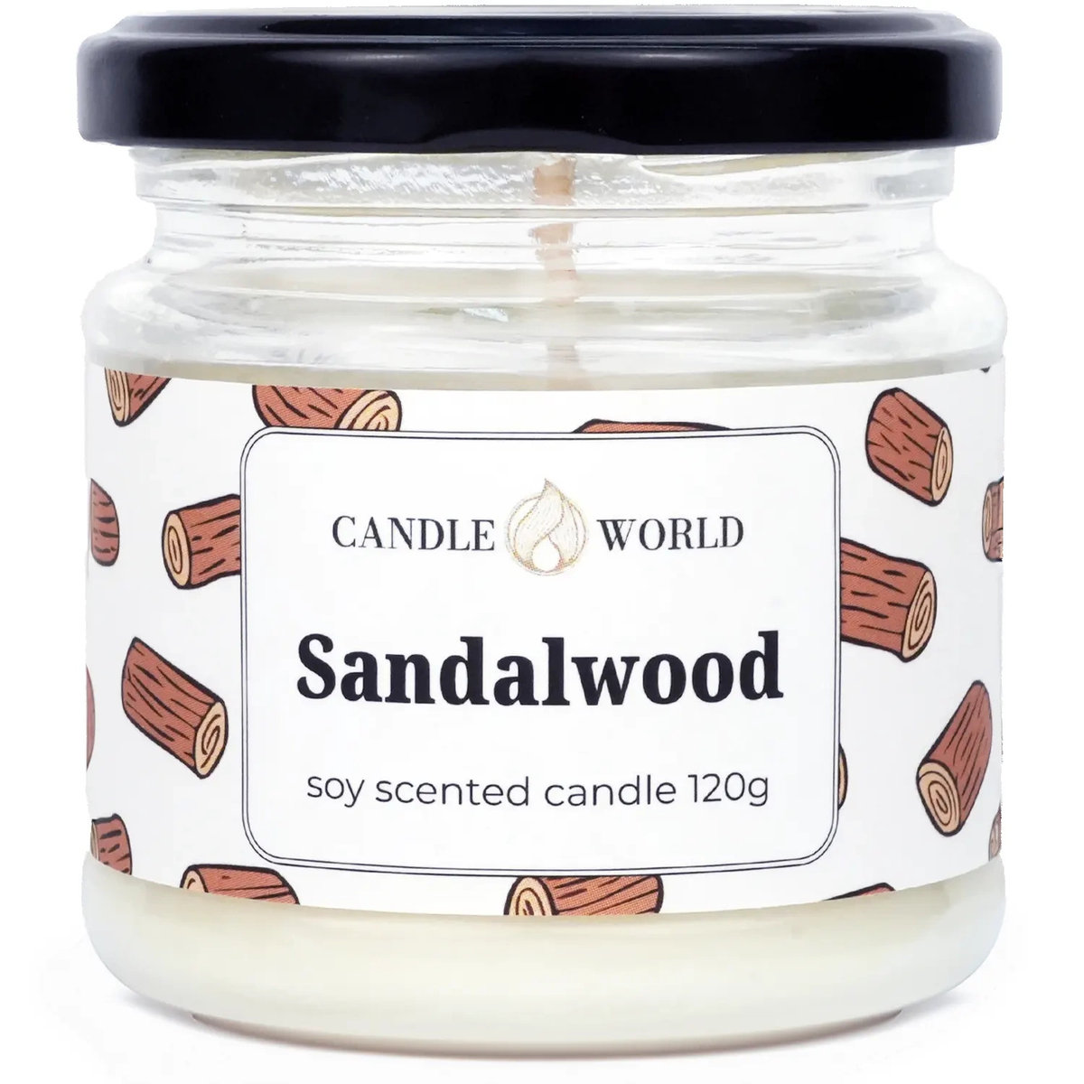 Candle World sojowa świeca zapachowa w szklanym słoiczku Sandalwood 120 ...