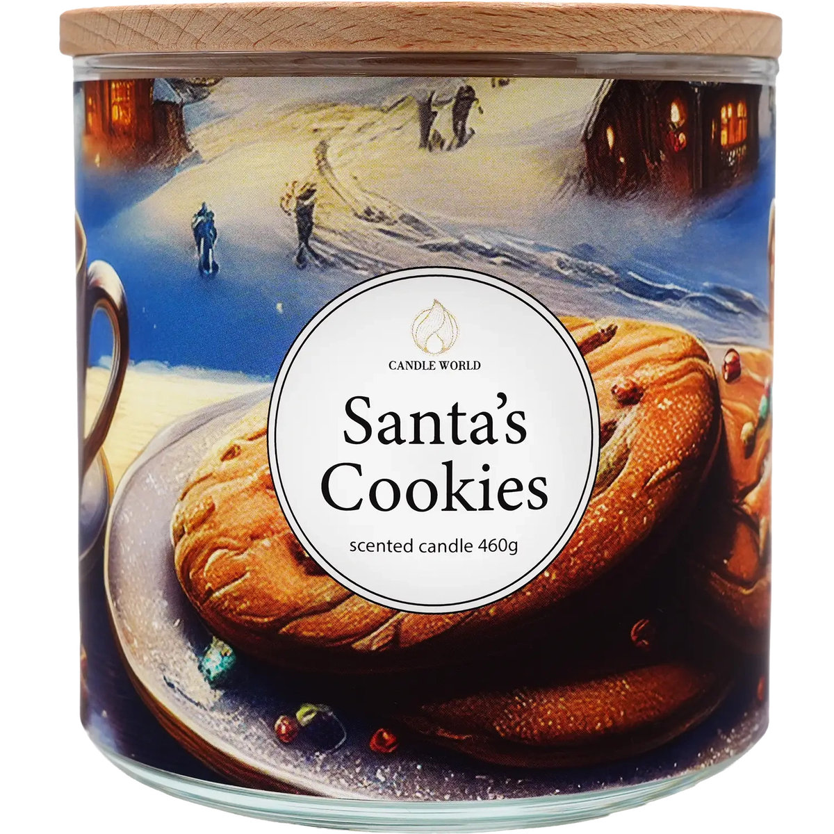 Candle World sojowa świeca zapachowa w szkle 3 knoty Santa's Cookies ...