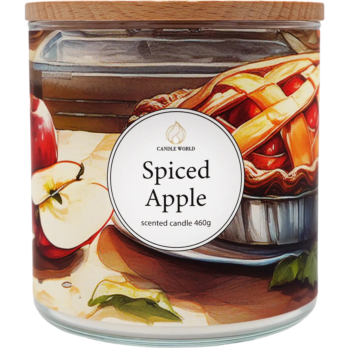 Candle World sojowa świeca zapachowa w szkle Spiced Apple 3 knoty 460 g ...
