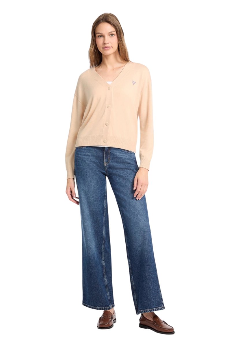 Cardigan mini logo triangolo Donna Guess Jeans - Inna marka | Moda ...