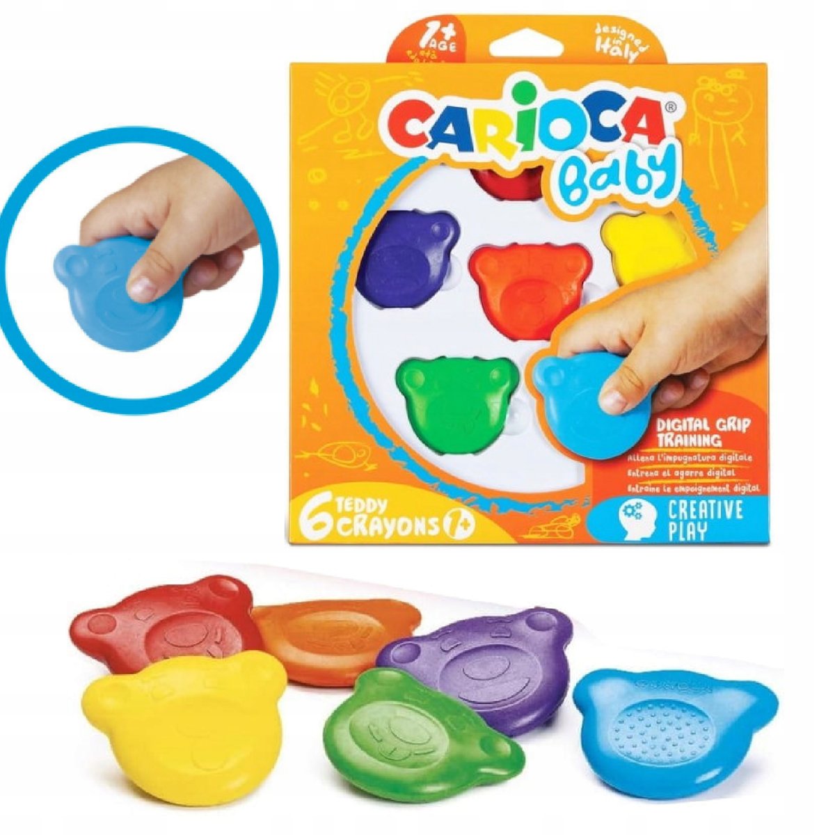 CARIOCA BABY KREDKI ŚWIECOWE MISIAKI 6 KOL. - Carioca | Sklep EMPIK.COM