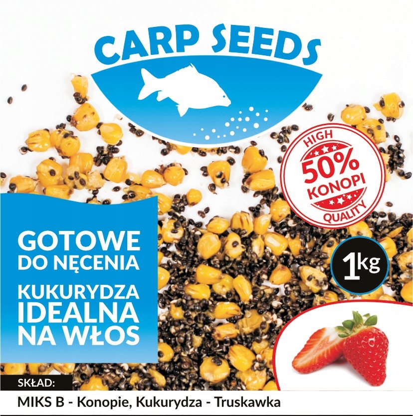Carp Seeds Mix B Konopie z Kukurydzą 1kg Truskawka - Carp Seeds | Sport Sklep EMPIK.COM