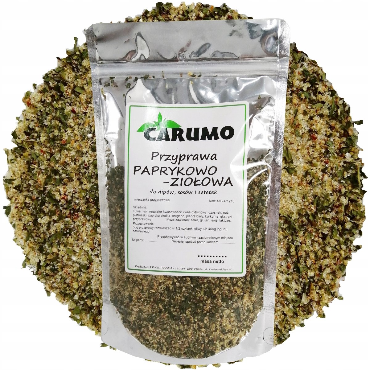 CARUMO Przyprawa PAPRYKOWO-ZIOŁOWA do dipów, sosów i sałatek 100g ...