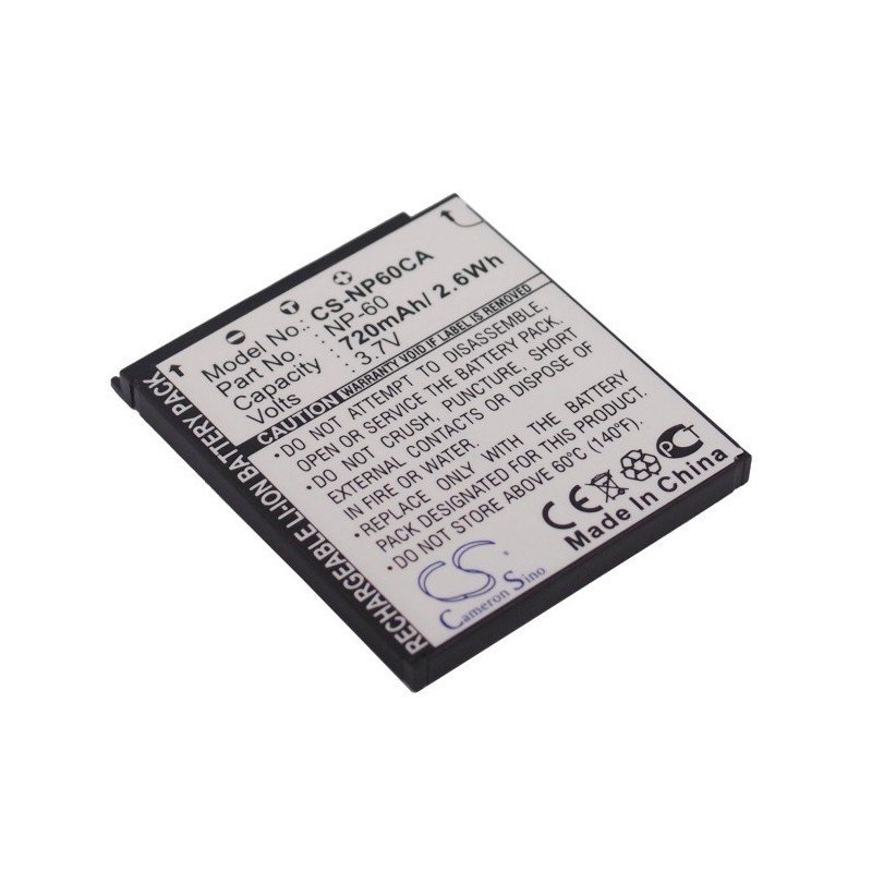 Casio NP-60 720mAh 2.66Wh Li-Ion 3.7V (Cameron Sino) - Cameron Sino ...