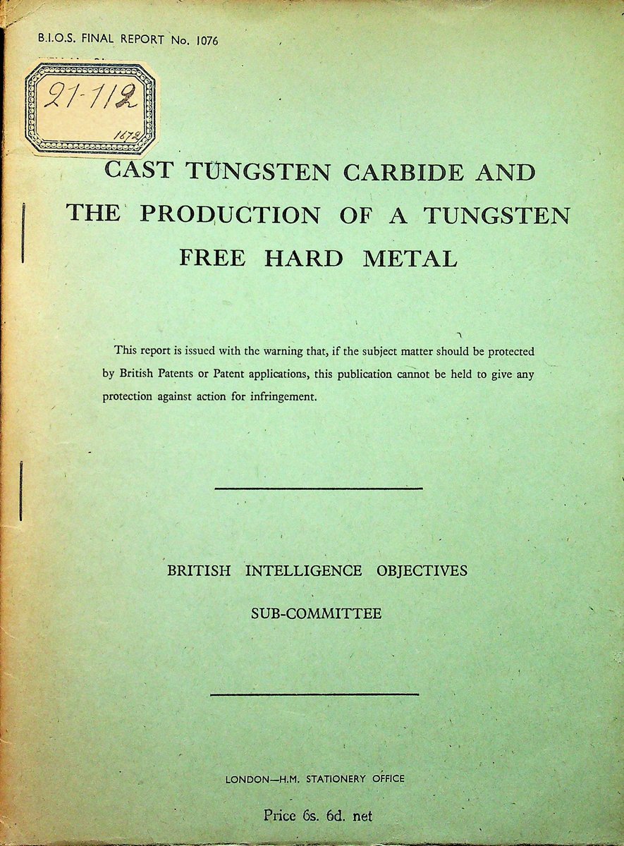 Cast tungsten carbide and the production of a tungsten free hard metal ...