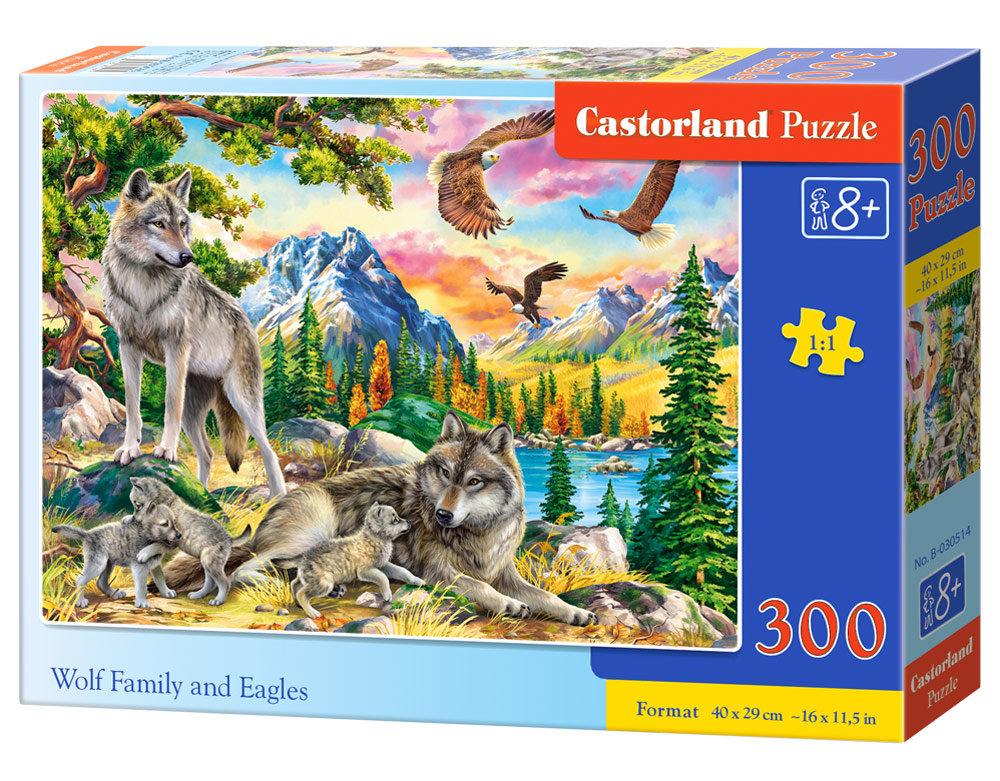 CASTOR, Puzzle 300 Wolf Family And Eagles B-030514 - Castorland | Sklep ...