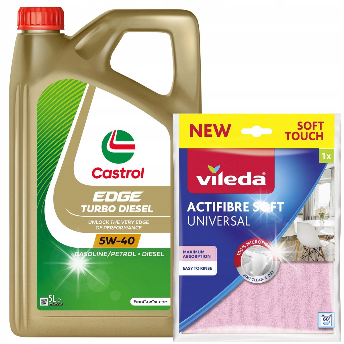 Castrol Edge 5W-40 PC Turbo Diesel 5L + Ściereczka - Inna marka ...