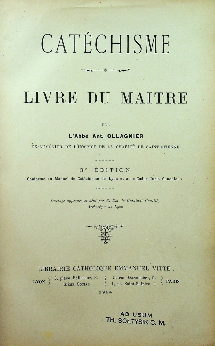 Catechisme Livre du Maitre 1924 r. - W opisie | Książka w Empik