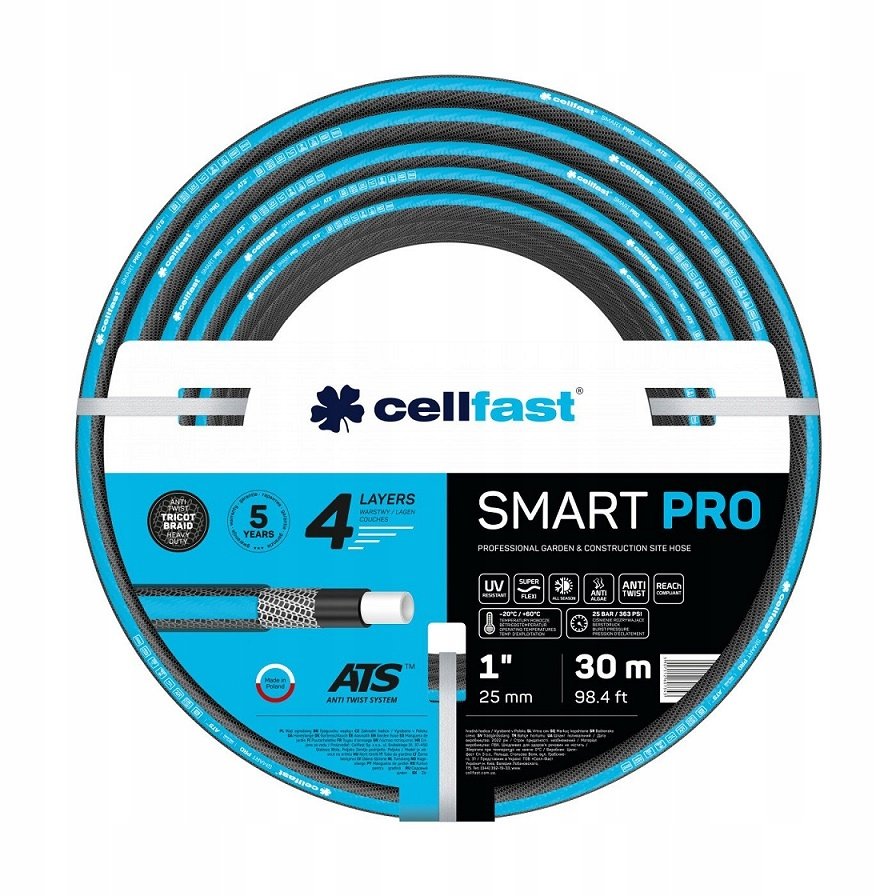 Cellfast, Wąż ogrodowy 4 warstwowy SMART PRO ATS 1" (25 mm) 30 mb , 13-431 - Cellfast | Sklep ...