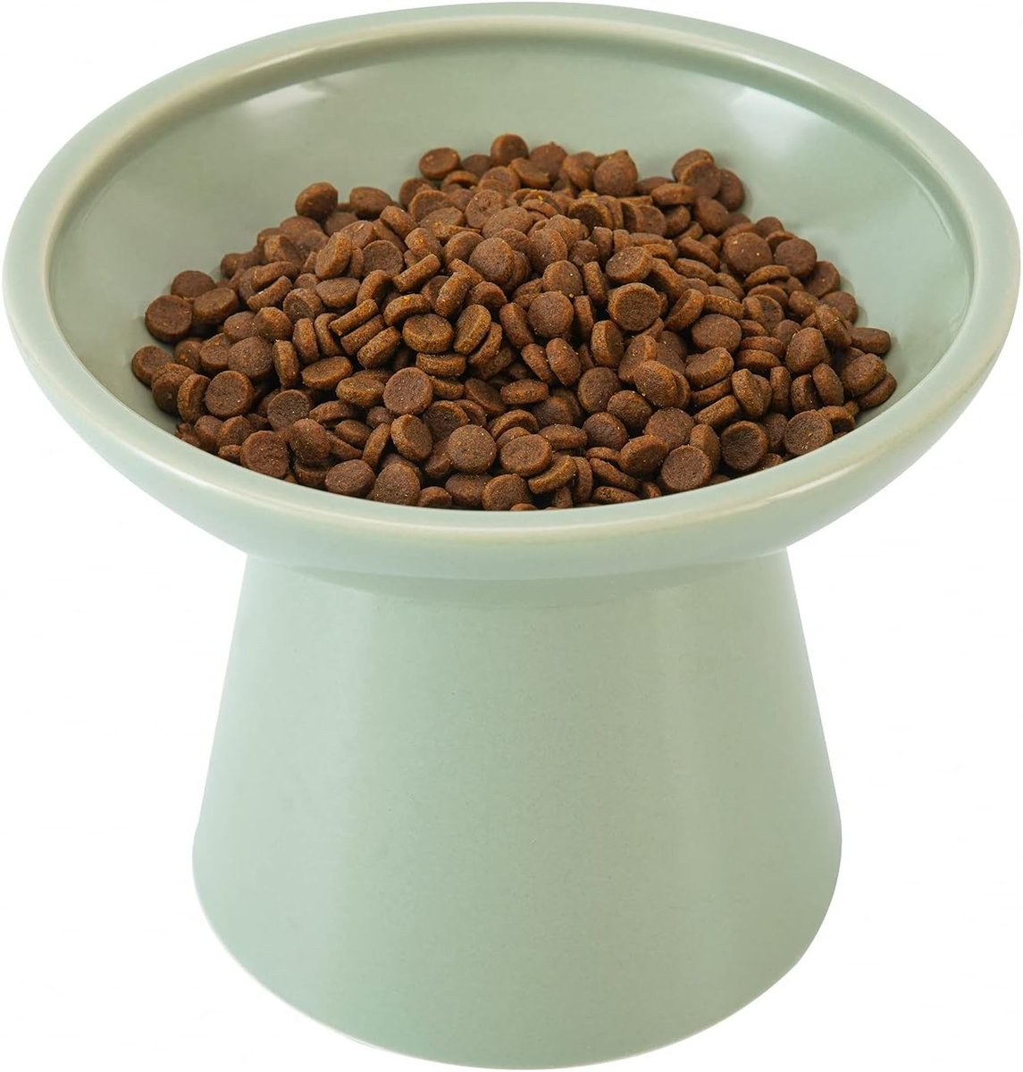 Ceramic Cat Food Bowl 6.2"Raised Cat Food Bowls Elevated Shallow Cat ...