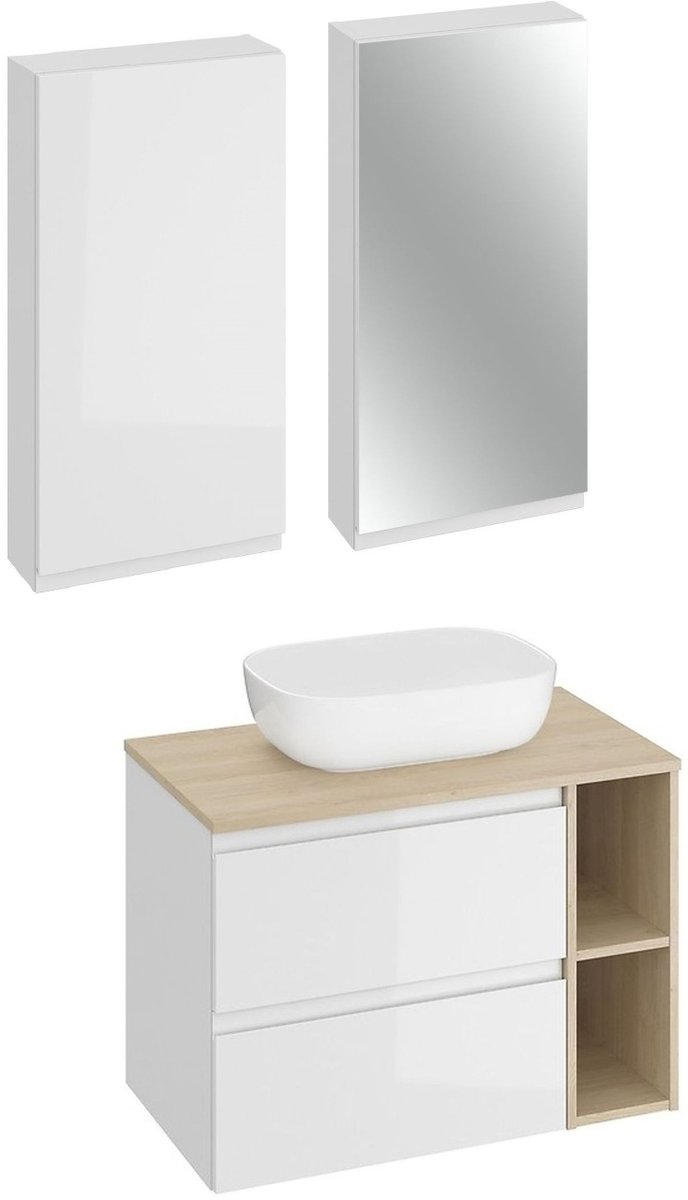 Cersanit Moduo SET B690 umywalka 50x36 cm nablatowa z szafką 80 cm ...