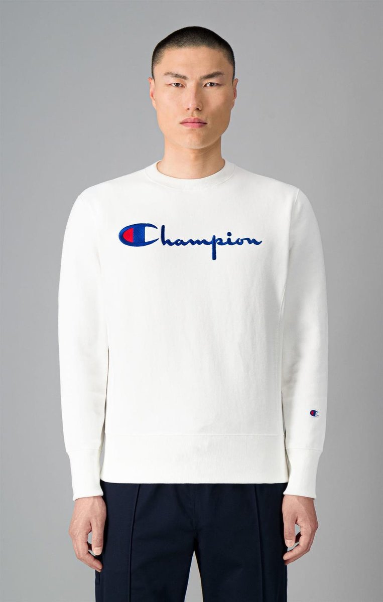Champion Reverse Weave Embroidered Script Logo Sweatshirt White - Xl ...