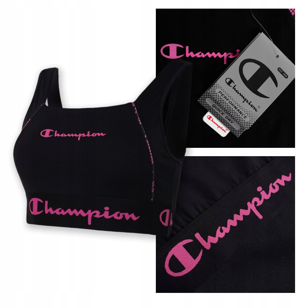 Champion Top Stanik Sportowy Square Neck Czarny Rozmiar S - Champion ...