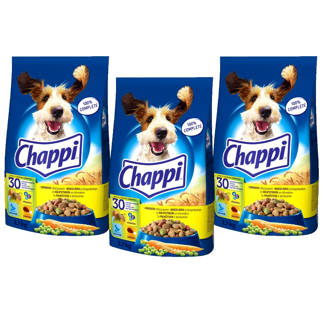 Chappi Sucha Karma Dla Psa Z Drobiem I Warzywami 3x2,7kg - Chappi ...