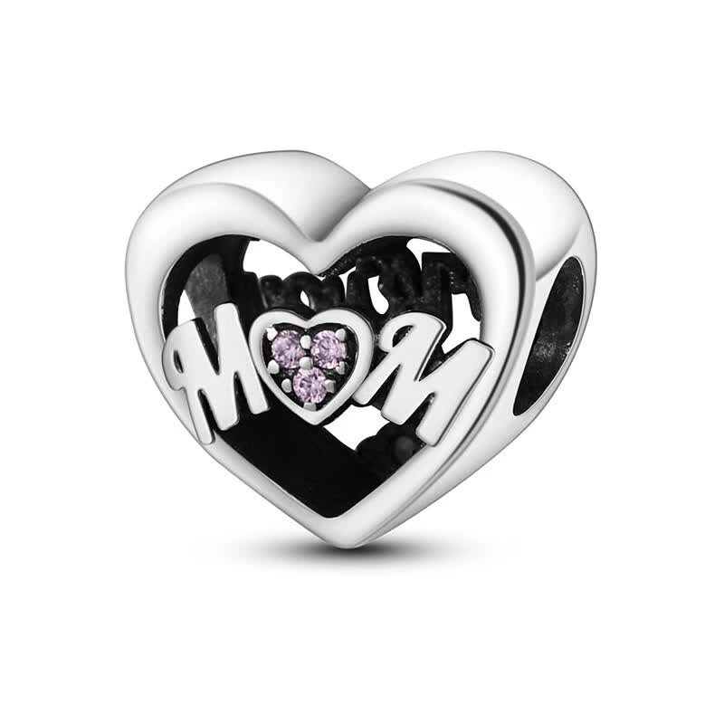 Charms Serce Mom Love You Forever Cyrkonia Do Bransoletki - Inna marka ...
