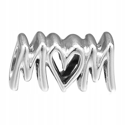 Charms Srebrny Napis Mum Mom Najlepsza Mama Dzień Mamy Love SREBRO 925 ...