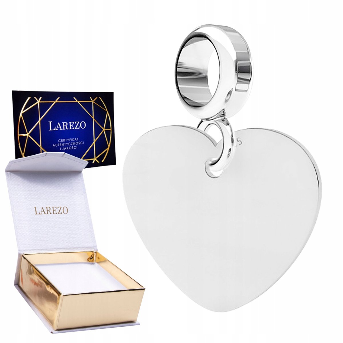 Charms wiszący Blaszka Serce srebro 925 - Inna marka | Moda Sklep EMPIK.COM