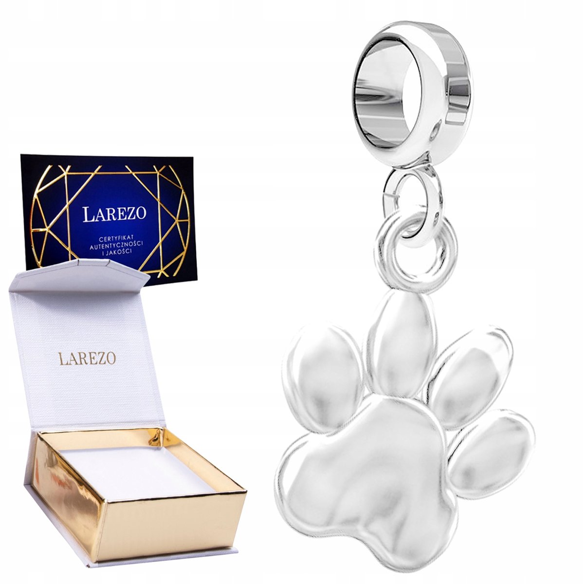 Charms wiszący Łapka Psa Pies srebro 925 - LAREZO | Moda Sklep EMPIK.COM