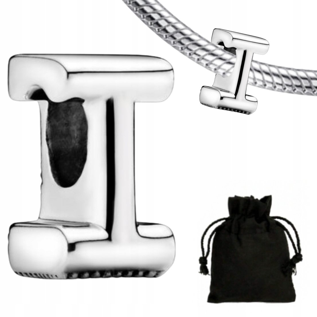 Charms Zawieszka Litera I Literka + Woreczek - Charms | Moda Sklep EMPIK.COM