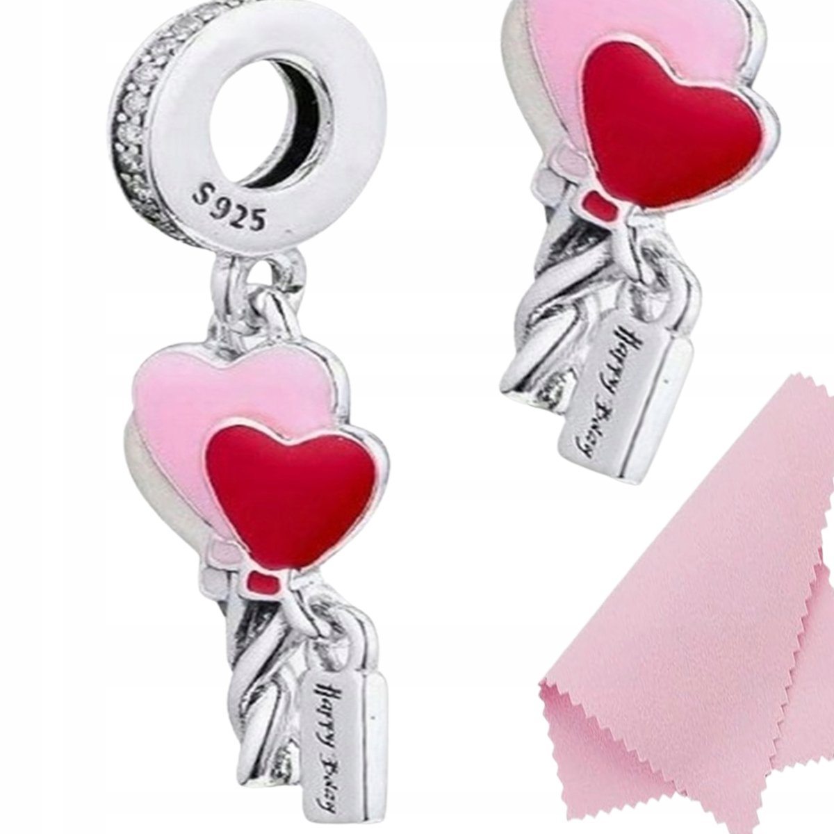 Charms zawieszka URODZINY prezent różowe balony charmsy beads s925 - E ...
