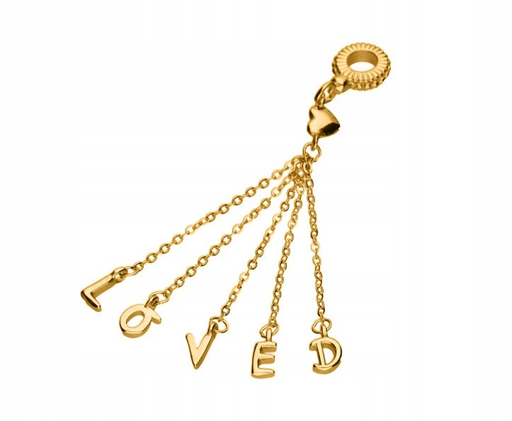 Charms złoty wiszący Loved Kochany srebro - LAREZO | Moda Sklep EMPIK.COM Charms złoty wiszący Loved Kochany srebro - LAREZO | Moda Sklep EMPIK.COM