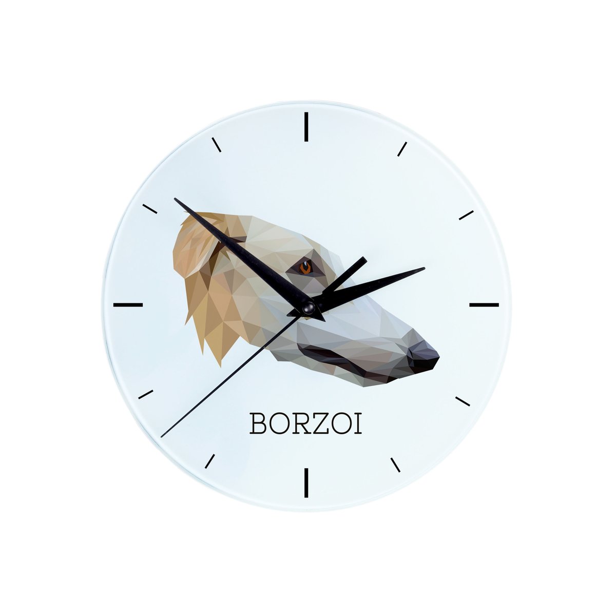 Chart rosyjski borzoj, Borzoi, Barzoi -geometryczny zegar ścienny ze ...